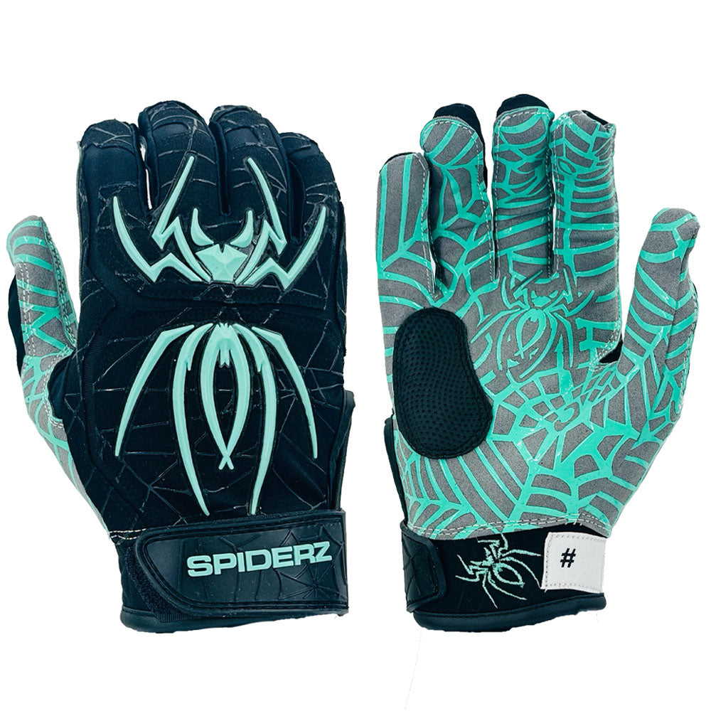 Spiderz HYBRID Batting Gloves - Black/Mint – Smash It Sports