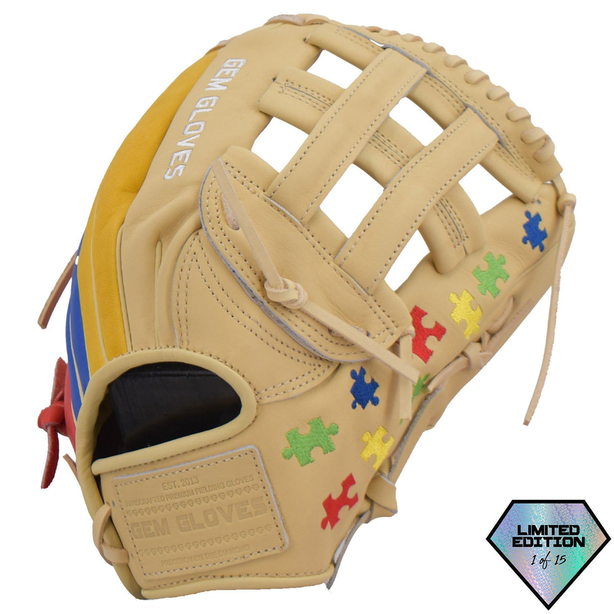 Gem Gloves Softball Fielding Glove - GEM041 Autism Awareness – Smash It ...