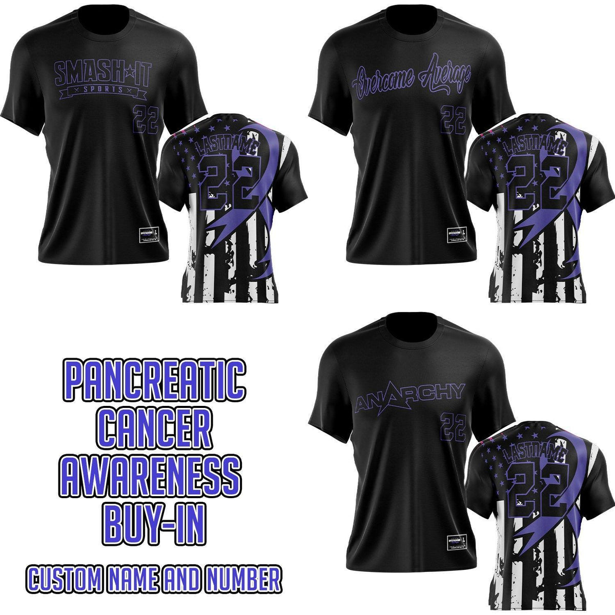 Pancreatic Cancer Awareness - Short Sleeve Jersey (Customized Buy-In ...