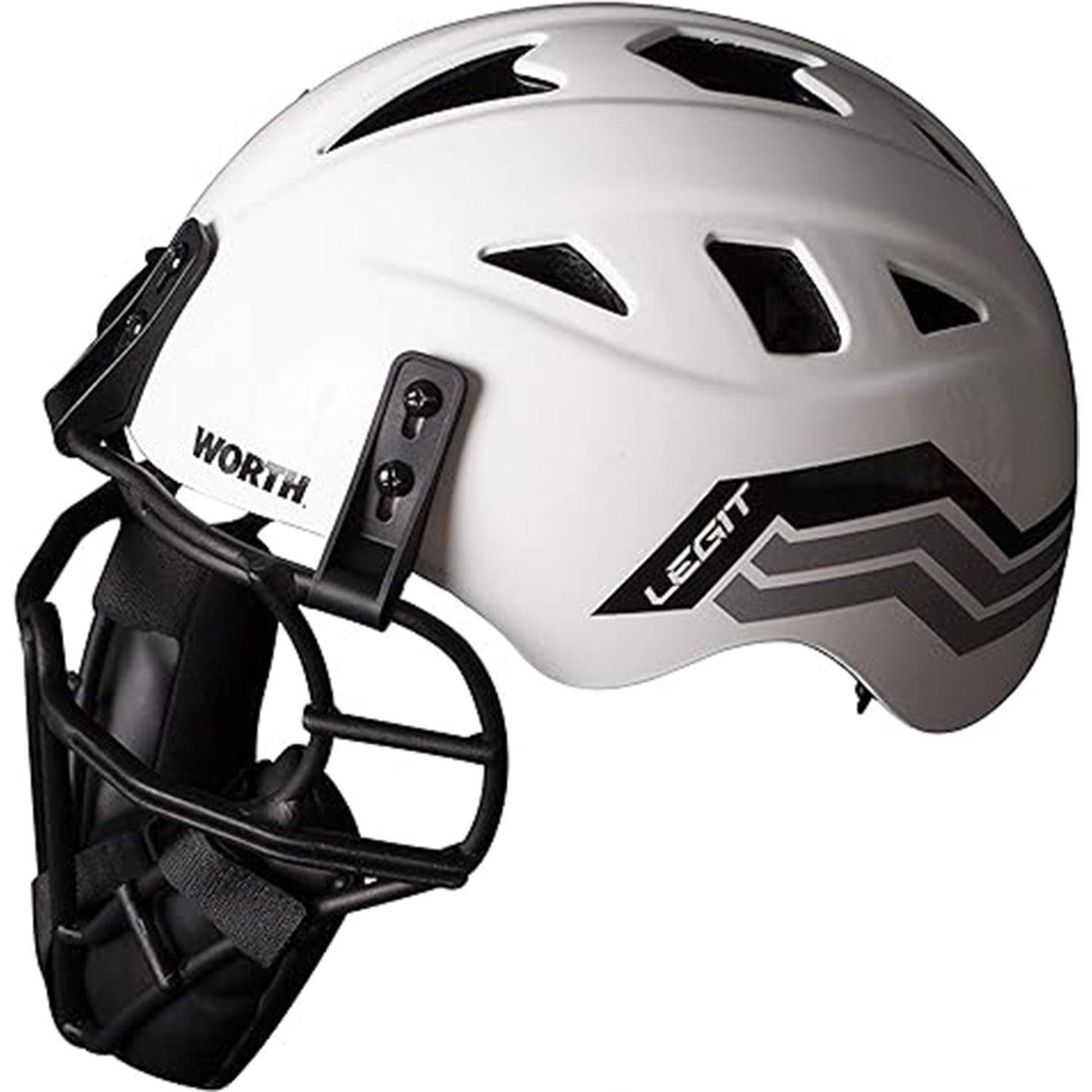 Worth Legit Slowpitch Softball Pitchers Helmet Mask - White | available ...